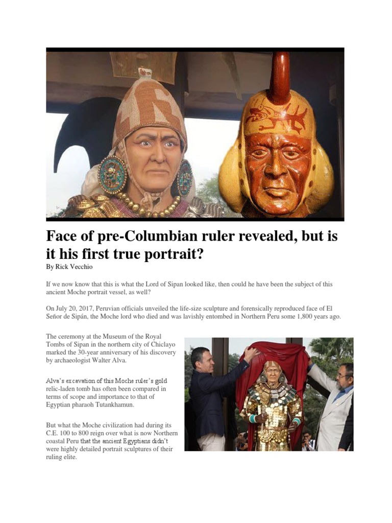 Face of Pre-Columbian Ruler Revealed But PDF | PDF | Peru | Archaeology