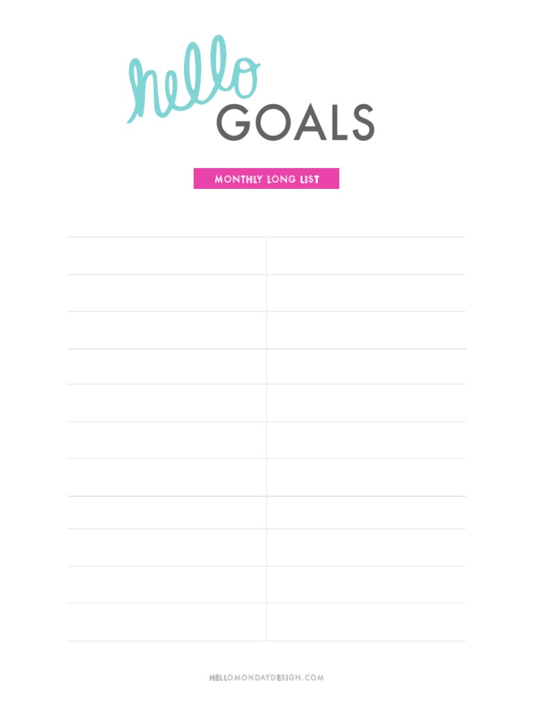 Hello Goals | PDF