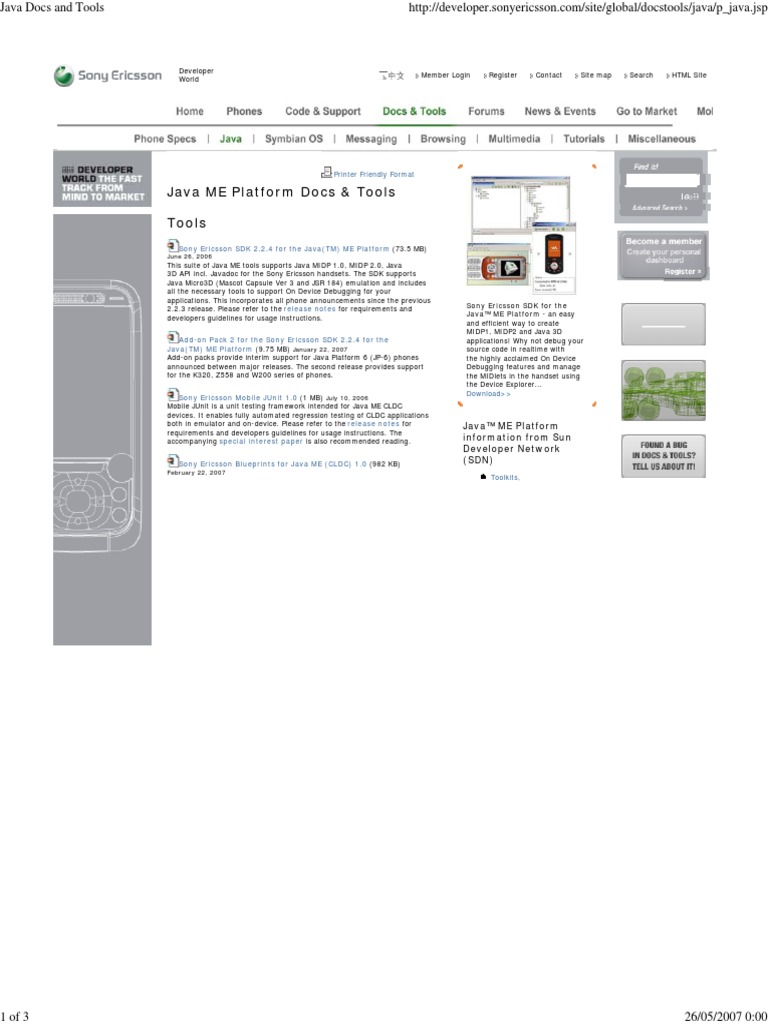 Sony Ericsson-Java Docs and Tools PDF | PDF | Eclipse (Software) | Plug ...