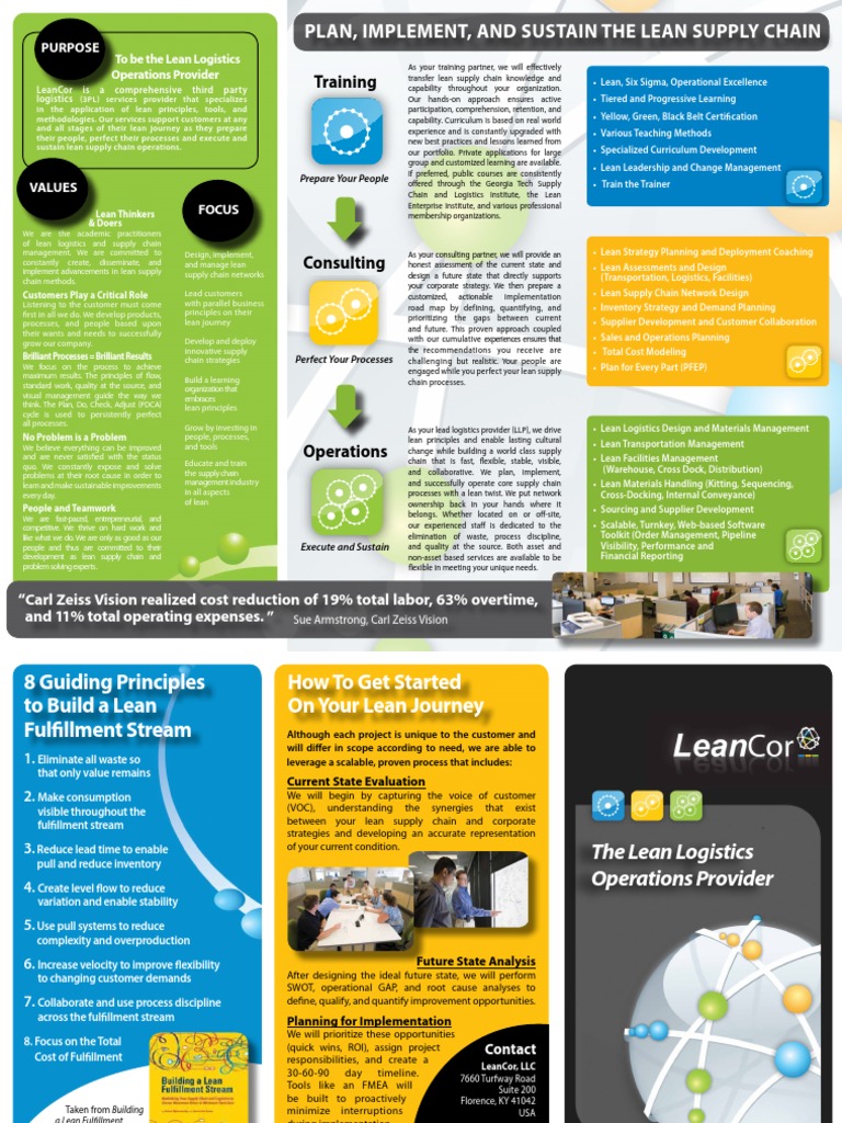 LeanCor Brochure - The Lean Logistics Operations Provider | PDF | Lean ...