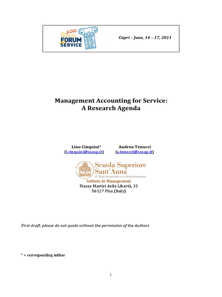 Management Accounting in Service Context | PDF | Profit (Accounting ...