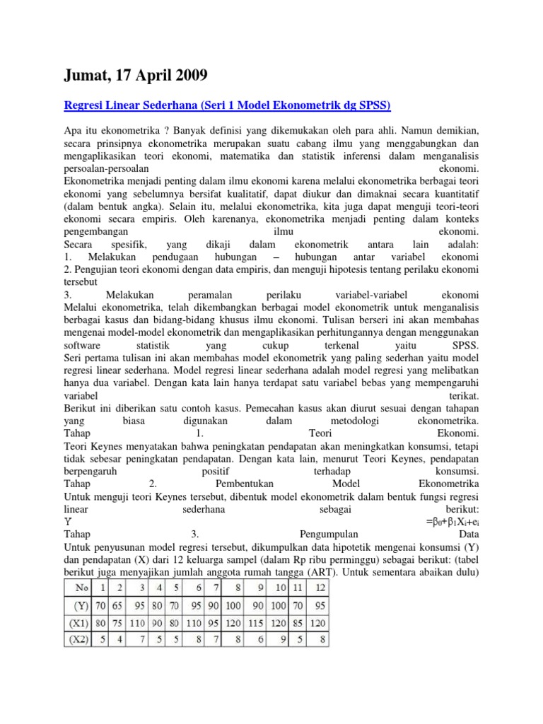 CTH Soal Regresi | PDF