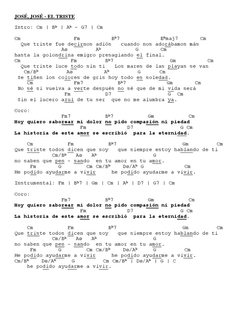 José, José - El Triste PDF | PDF