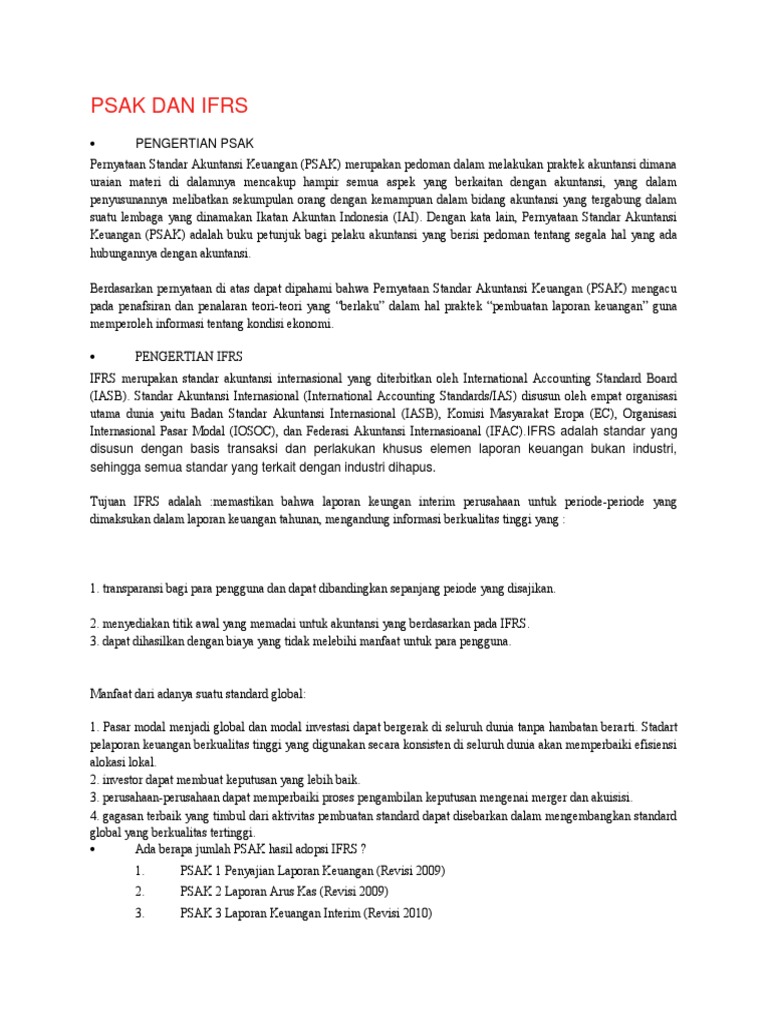 Psak Dan Ifrs | PDF