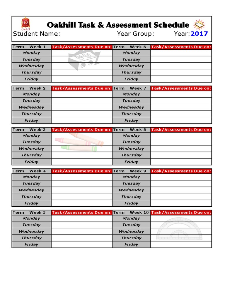 Term Planner 4 Students | PDF | Language Arts & Discipline | Self ...