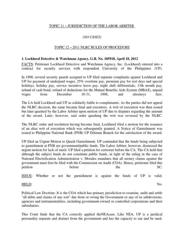 Labor Case Digests (Finals) | PDF | Employment | Surety Bond