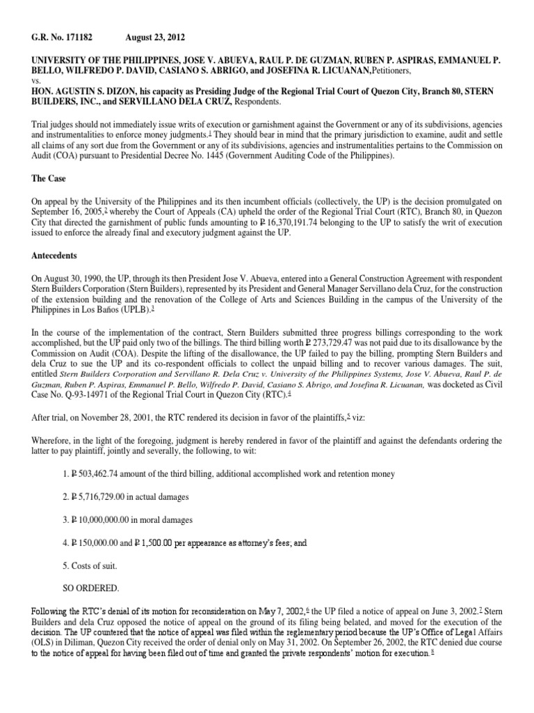UP Vs Dizon (Full Text) | PDF | Judgment (Law) | Equity (Law)