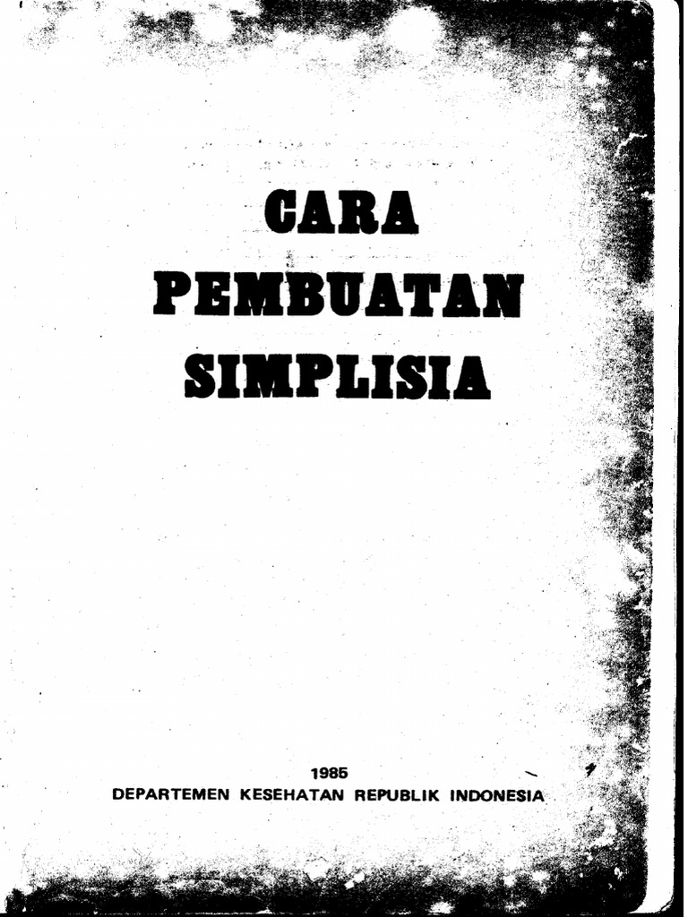 Cara Pembuatan Simplisia PDF | PDF