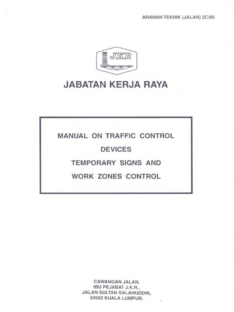 C4 AT (J) 2C-85 Manual On Traffic Control Device Tempropry Sign and ...
