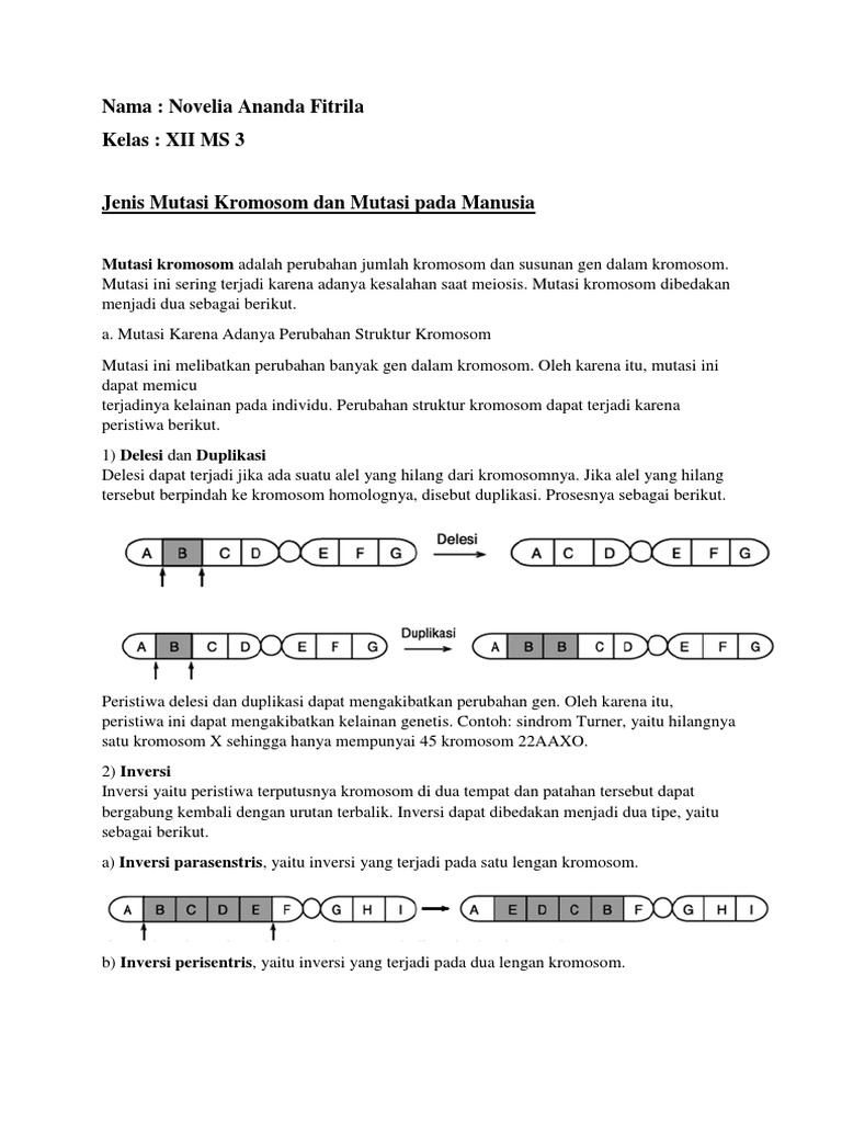 Jenis-Jenis Mutasi Pada Manusia | PDF
