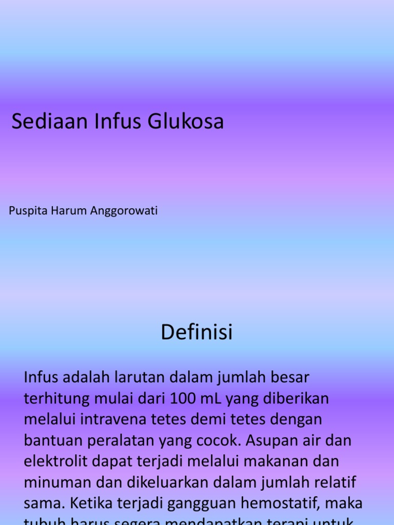 Pembuatan Sediaan Infus Glukosa | PDF