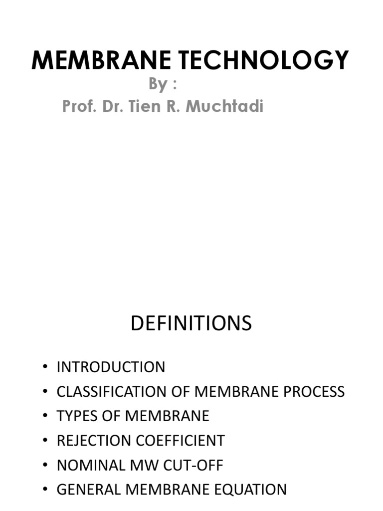Membrane Technology | PDF