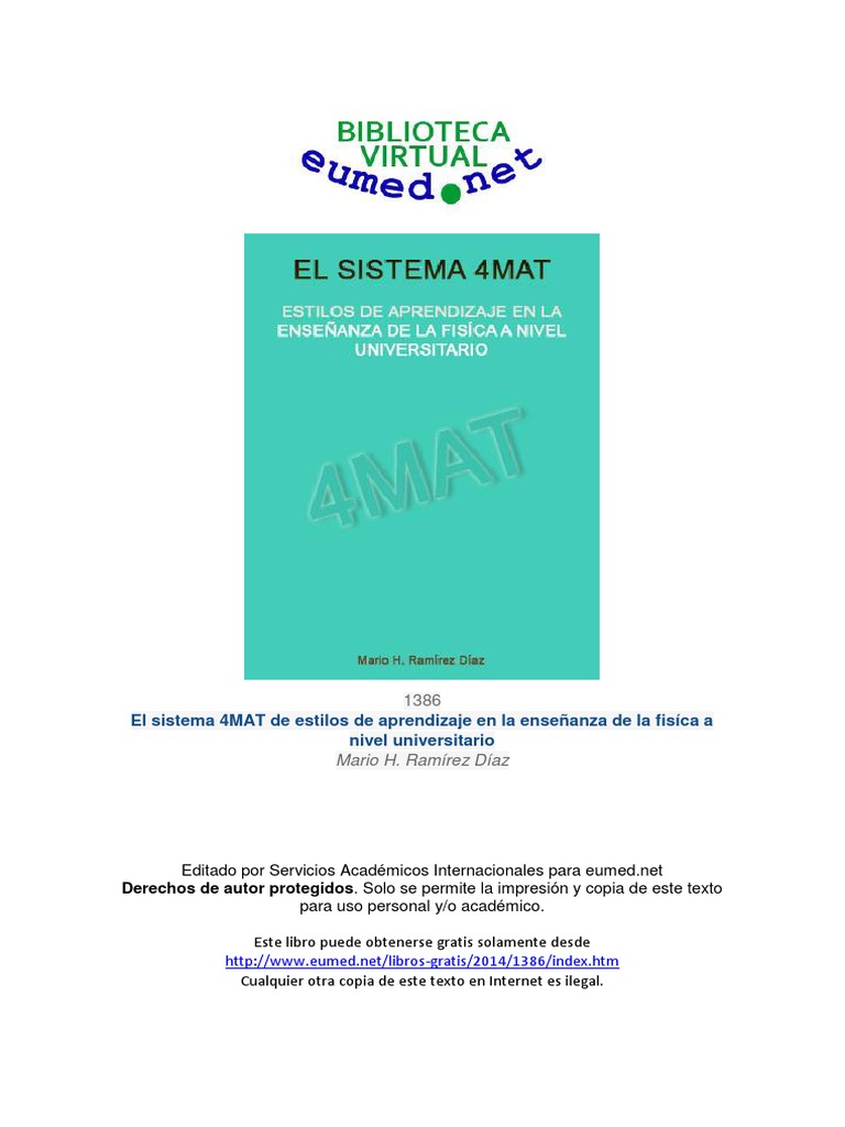 Sistema 4MAT | PDF | Aprendizaje | John Dewey