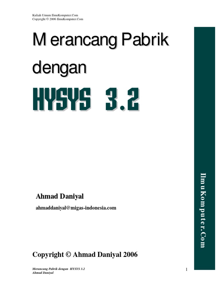 Merancang Pabrik Dengan Hysys PDF | PDF