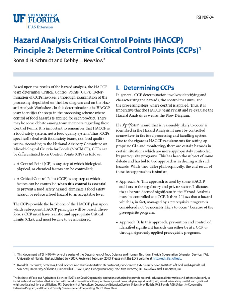 2 Determine Critical Control Points (CCPS) | PDF | Hazard Analysis And ...