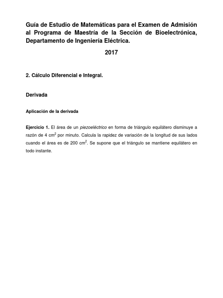 Guia De Estudio De Matematicas Pdf Matriz Matemáticas Vector