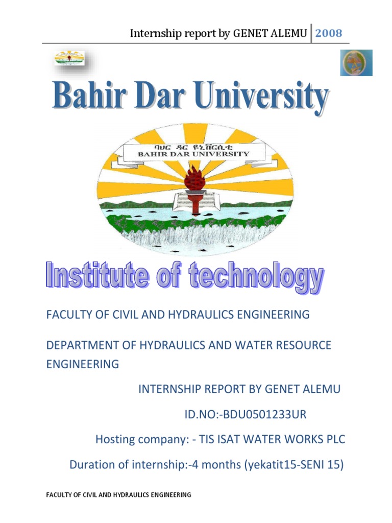 Internship Report by GENET ALEMU: Faculty of Civil and Hydraulics ...