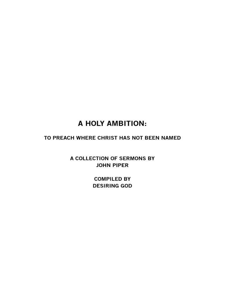 A Holy Ambition en | PDF | Disciple (Christianity) | Book Of Genesis