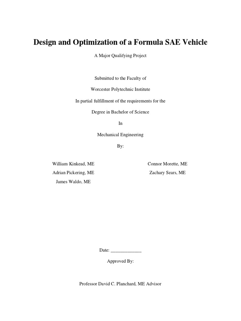 Design and Optimization of A Formula SAE Vehicle | PDF | Suspension ...