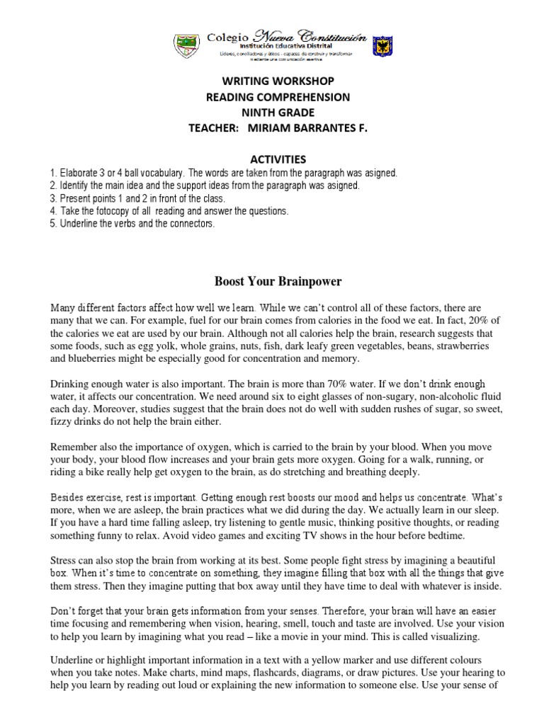 Reading Comprehension 3 | PDF | Sleep | Reading Comprehension