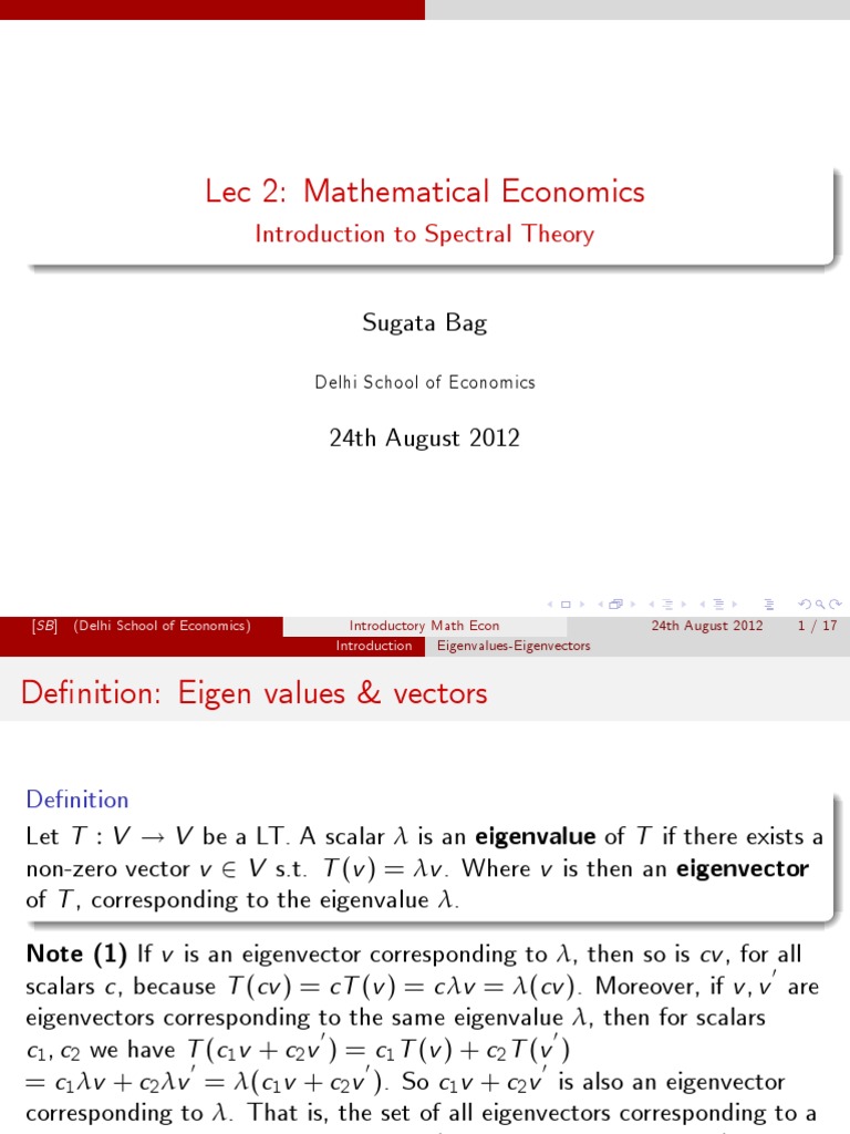 002 LS 2 Spectral Theory | PDF | Eigenvalues And Eigenvectors | Operator Theory