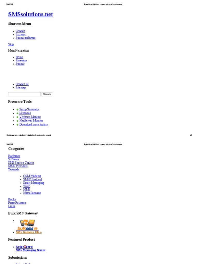 Receiving SMS Messages Using AT Commands PDF | PDF | Subscriber ...