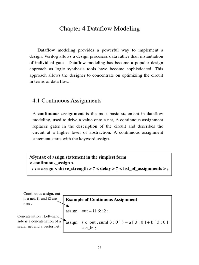 Chapter 4 Dataflow Modeling 4 1 Continuous Assignments Pdf