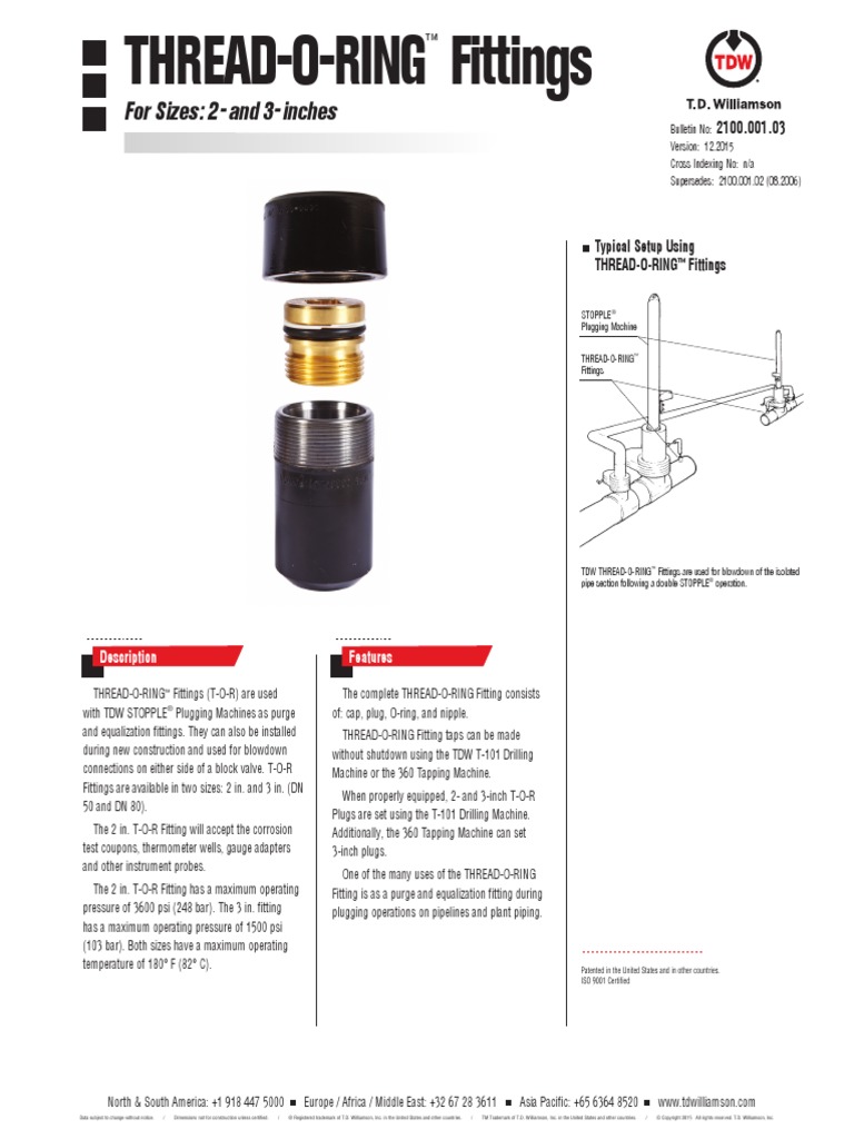 Thread o Ring Fittings | PDF | Pipe (Fluid Conveyance) | Plumbing