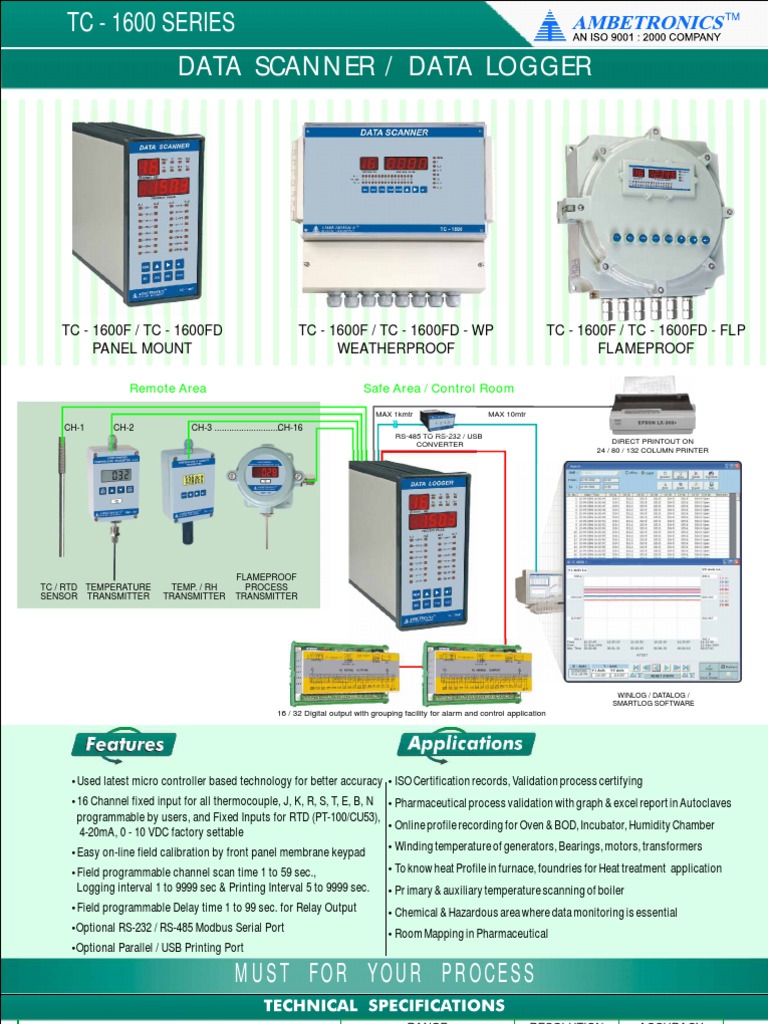 TC 1600 Datalogger | PDF | Relay | Personal Computers