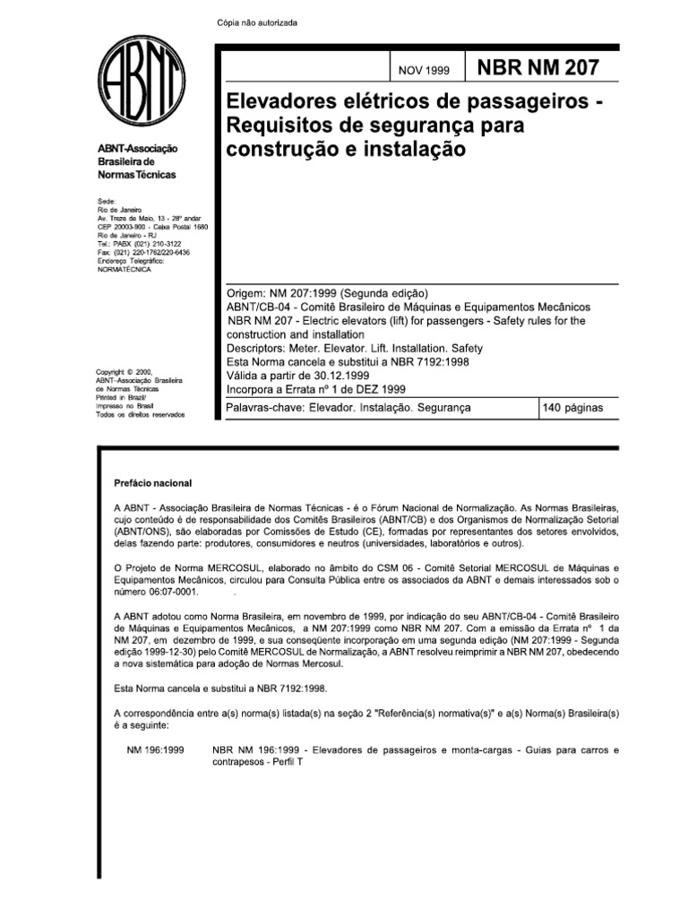 NM 207 - Elevadores | PDF