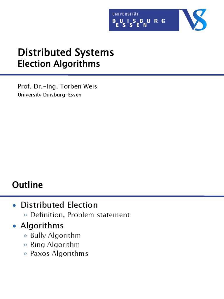 Distributed Systems Election Algorithms Pdf Distributed Computing Computer Architecture