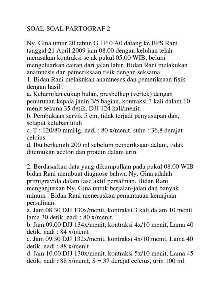 Soal Partograf | PDF