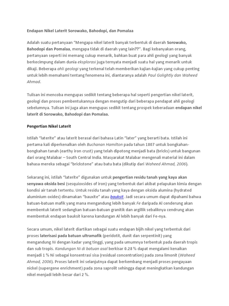 Endapan Nikel Laterit Hasrul | PDF