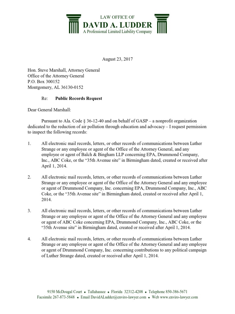 2017.08.23 GASP Request To AG Marshall PDF | PDF | Government ...