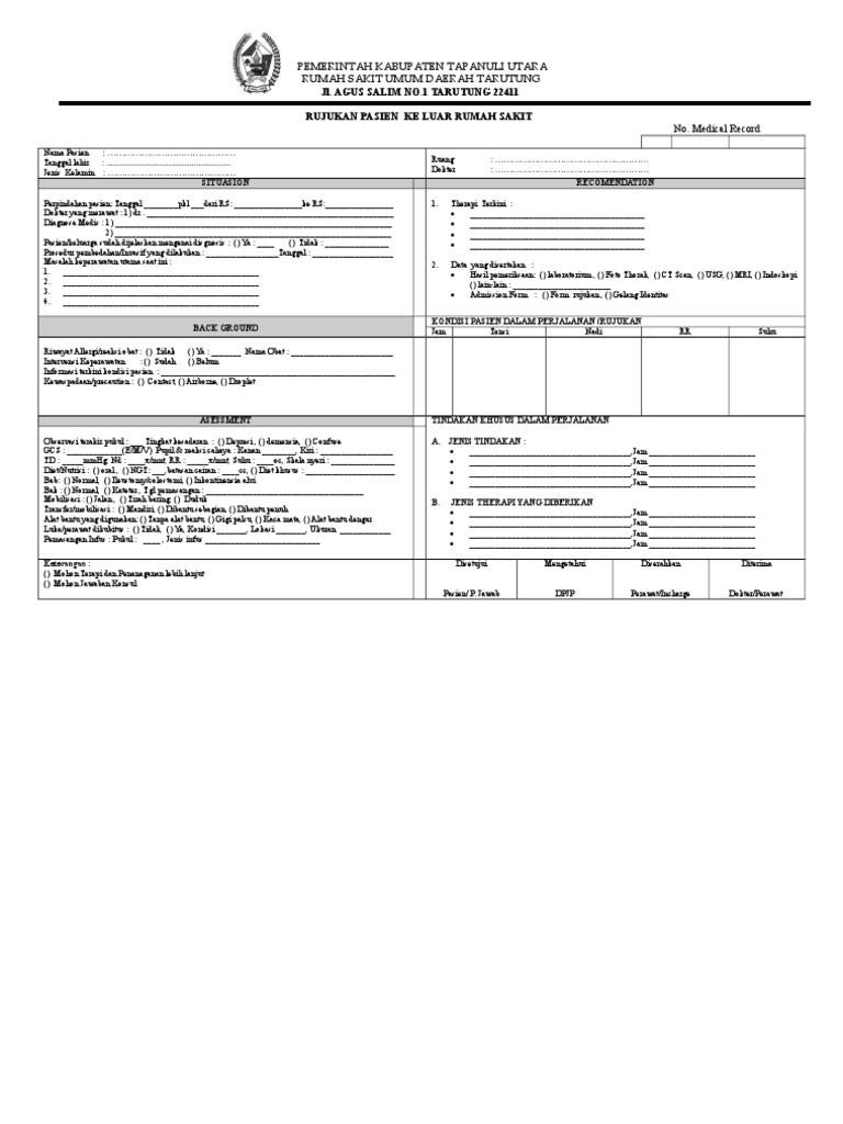Format Rujukan Pasien | PDF