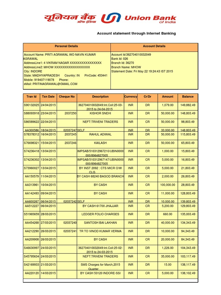 UBI FullStatement | PDF | Banking | Payments