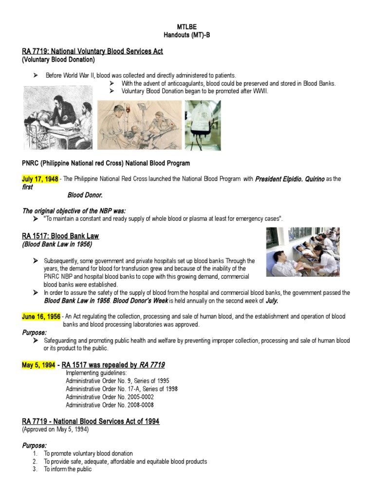 Ra 7719 Blood Bank MT-B & C 8 | Download Free PDF | Blood Donation ...