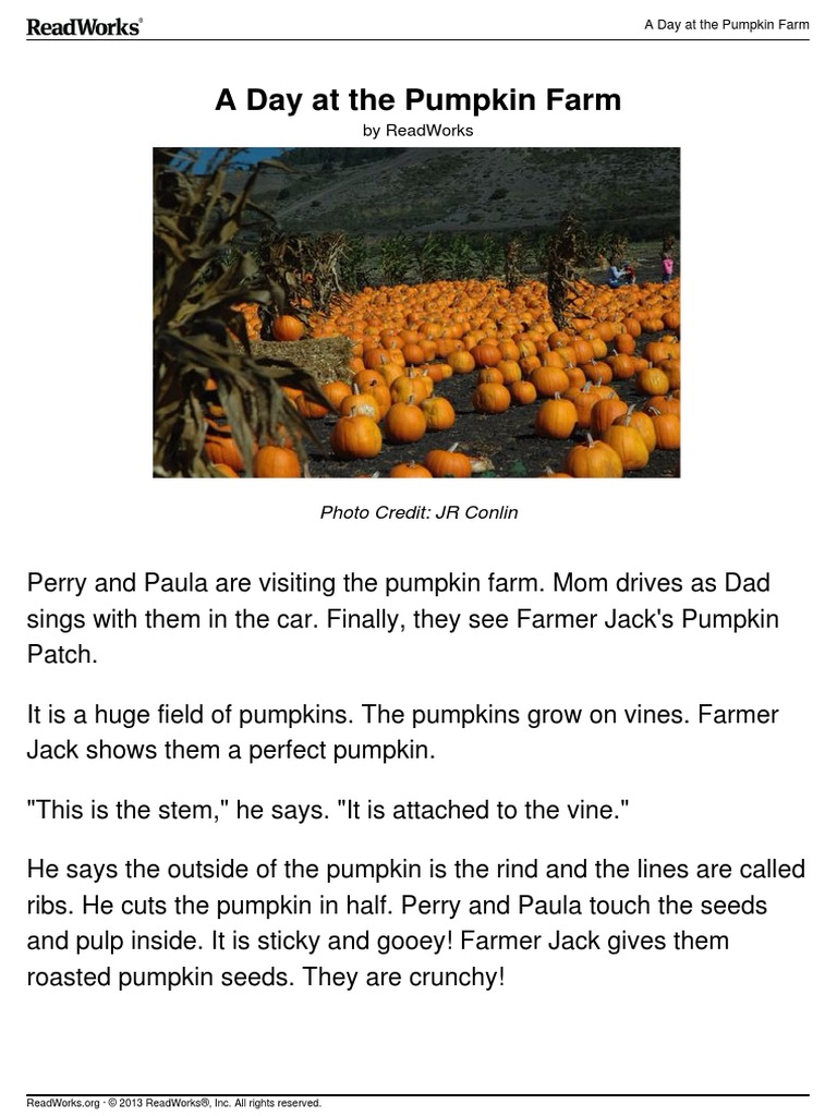 Pumpkin Readworks | PDF