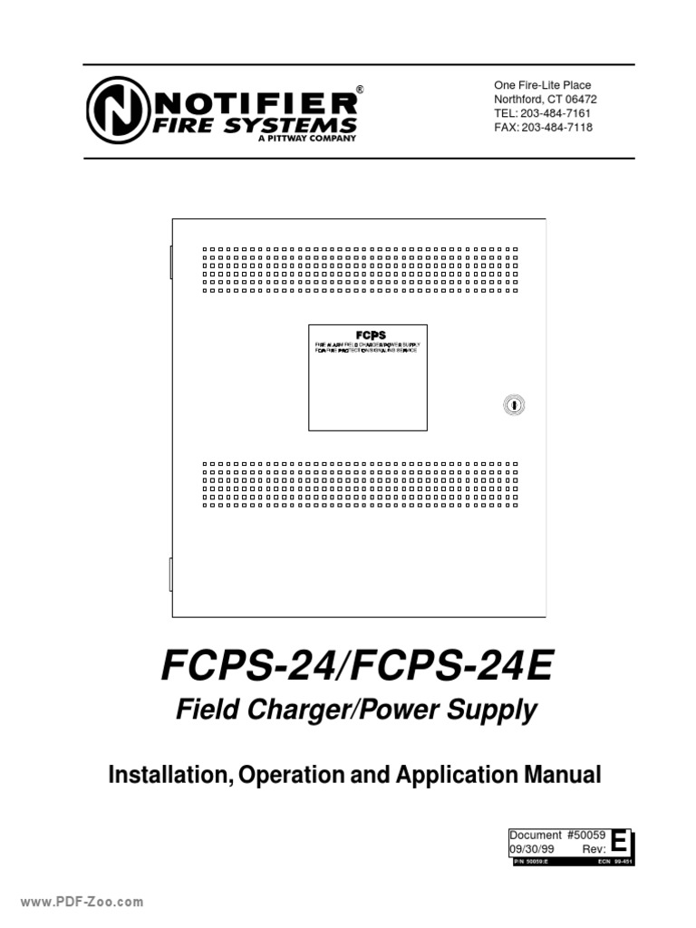Notifier FCPS 24 FCPS 24E Field Charger Power Supply | PDF | Power ...