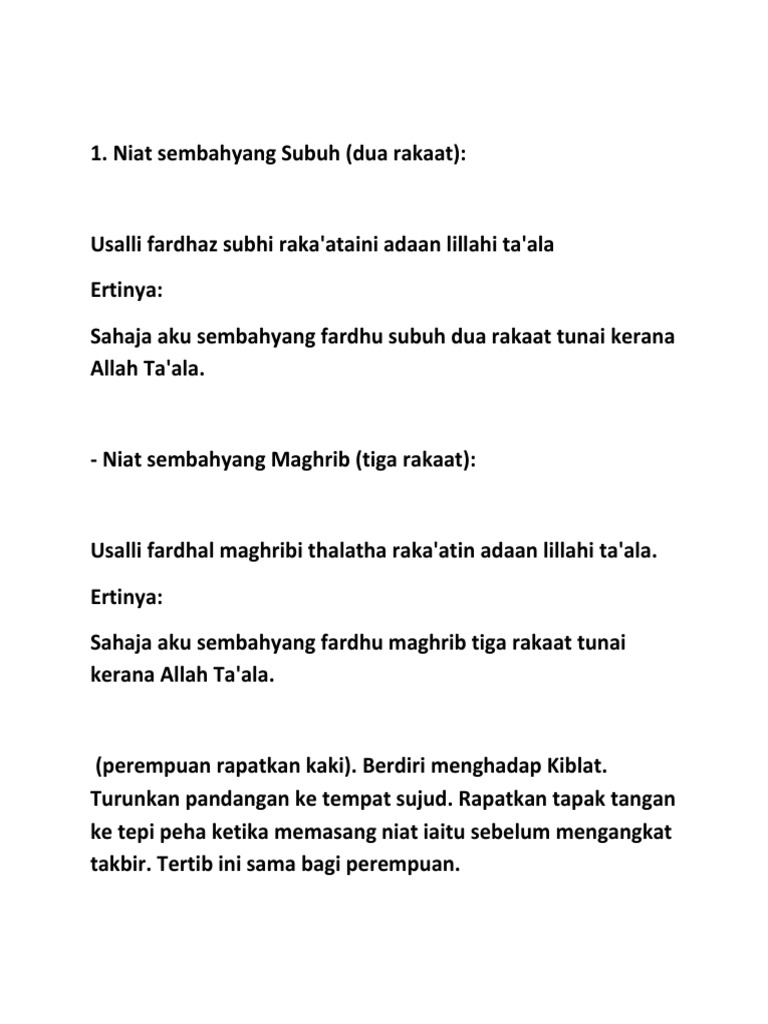 Cara Sembahyang | PDF