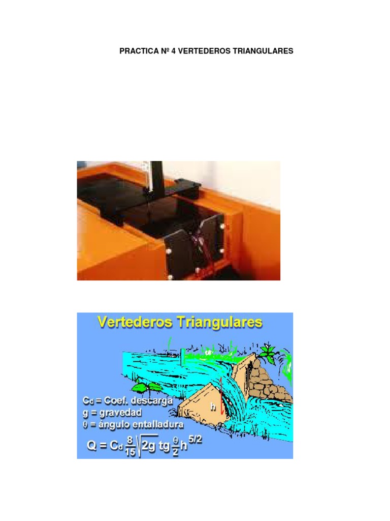 Calibración de Vertederos Triangulares | PDF | Medición | Descarga ...