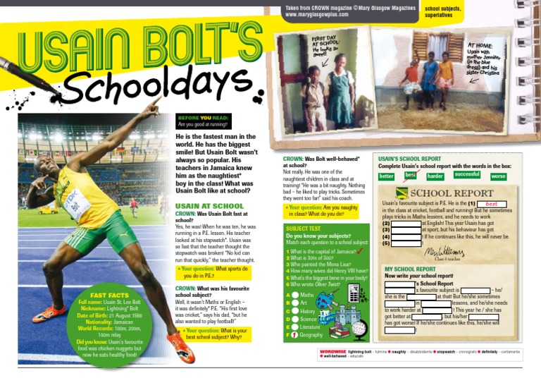 Usain Bolts School Days