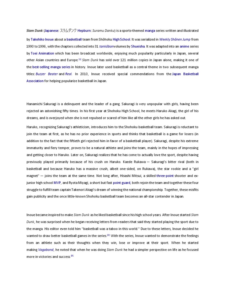 Slam Dunk | PDF | Shōnen Manga | Japanese Children's Literature