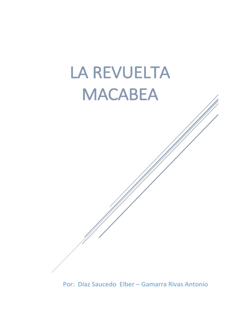 La Revuelta Macabea | PDF | Macabeos | Palestina (Región)