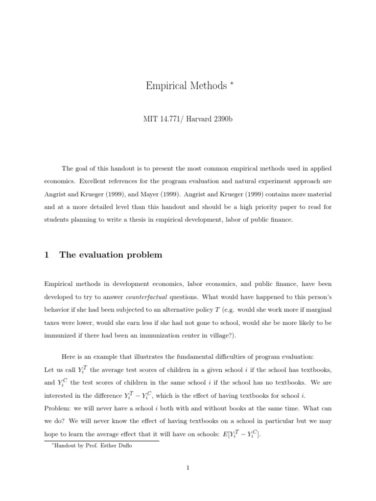Emp Handout PDF | PDF | Ordinary Least Squares | Instrumental Variable