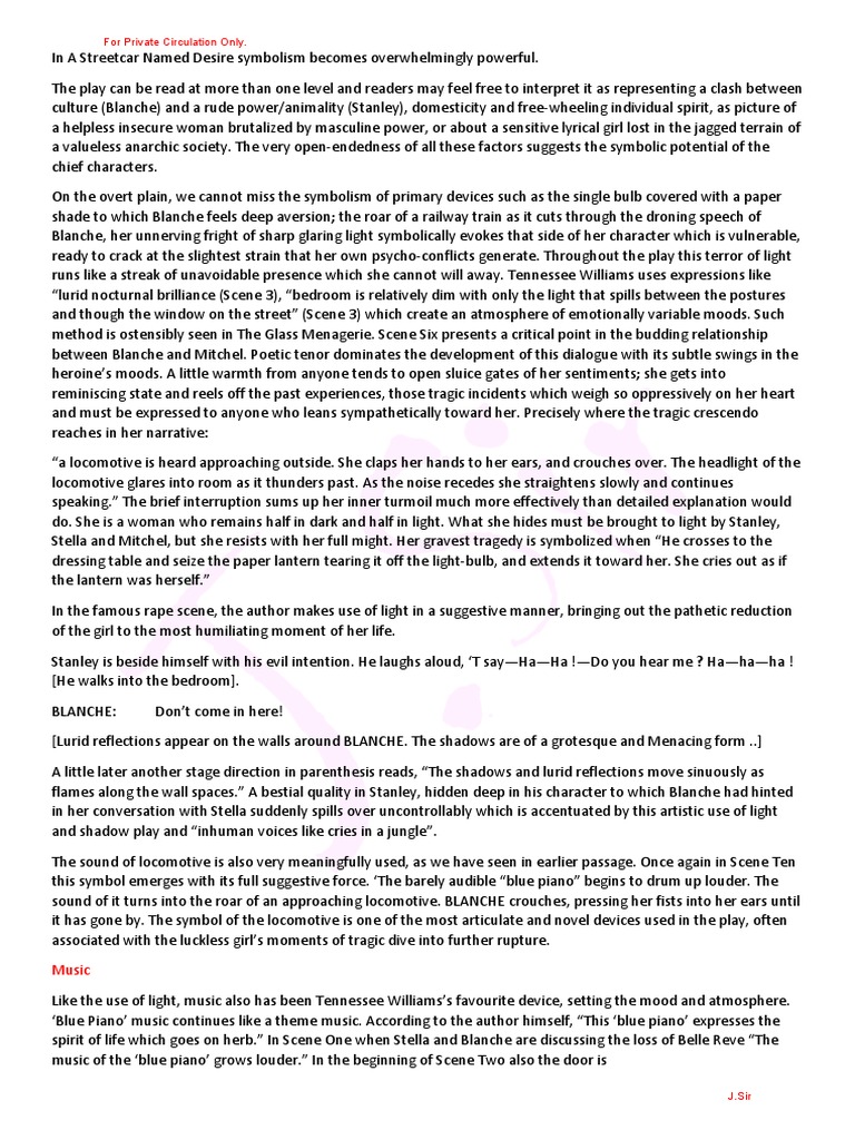 A Streetcar Named Desire Symbolism PDF | PDF | Great Expectations