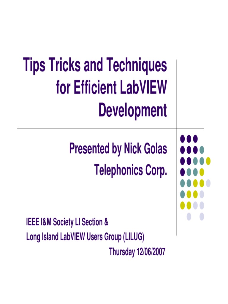 Tips Labview Development Pdf