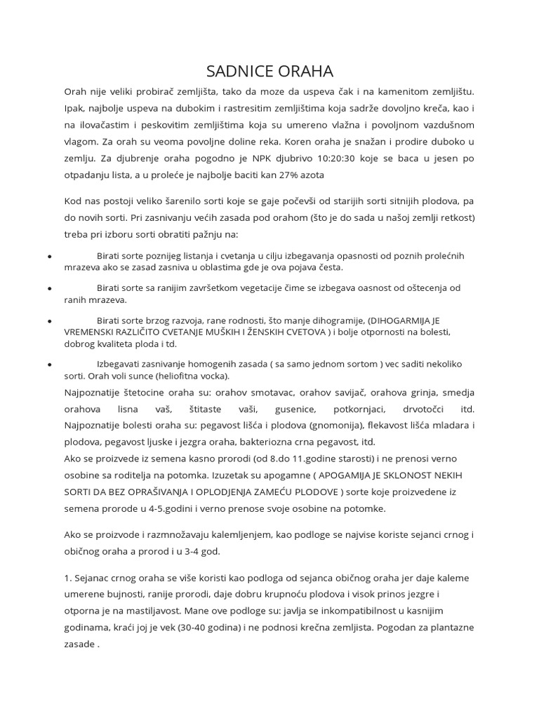 Sadnice Oraha | PDF