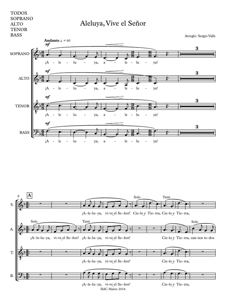 Aleluya, Vive El Señor | PDF | Presentación musical | Garganta Humana