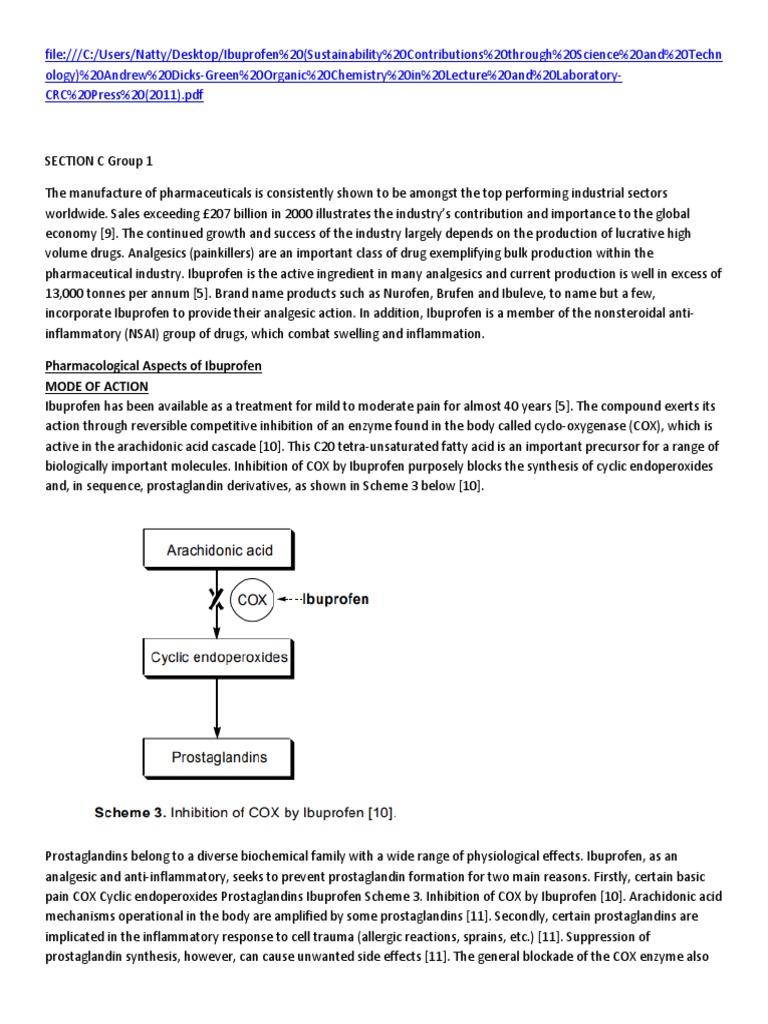 Pharmacological Aspects of Ibuprofen Mode of Action | PDF ...